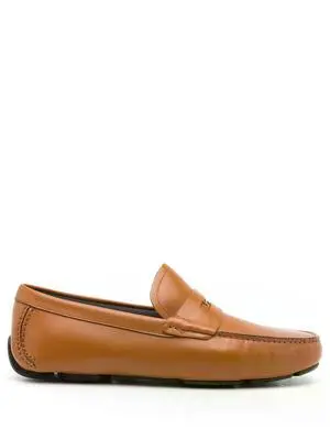FERRAGAMO Leather Penny Driving Loafers - Brown