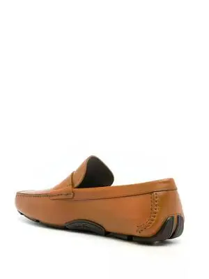 FERRAGAMO Leather Penny Driving Loafers - Brown