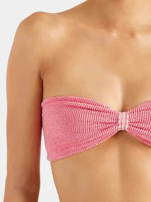 Hunza G Seersucker Gingham Bandeau Bikini
