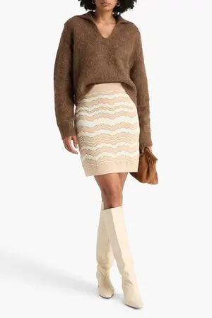 Missoni Crochet-knit Mini Skirt - Beige