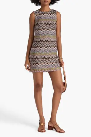 Missoni Crochet-knit Mini Dress - Chocolate