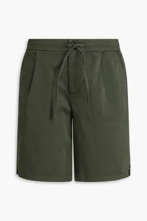Frescobol Carioca Cotton-blend Twill Drawstring Shorts - Army Green