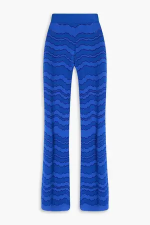 Missoni Crochet-knit Flared Pants - Cobalt Blue