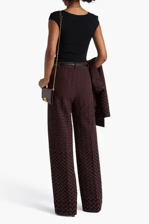 Missoni Jacquard-knit Wide-leg Pants - Chocolate