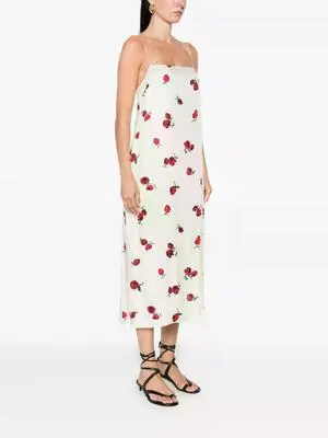 Khaite Sicily Floral Print Midi Dress
