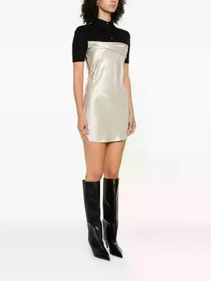 Nanushka Satin-paneled Mini Dress