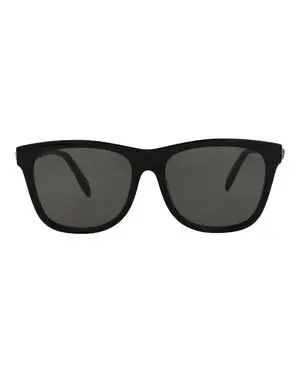 Alexander McQueen Acetate Square Frame Sunglasses - Black Black Grey (am0158sa/30006089/001)