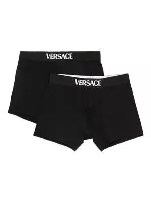 Versace Logo-print Boxer Shorts - Black