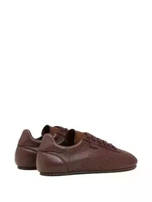 AMI Paris Cow Leather Soft Lace-up Sneakers - Red