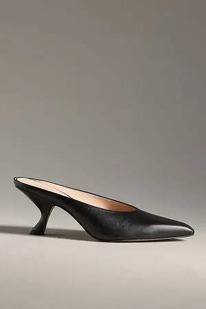 Maeve Heeled Mules - Black Leather