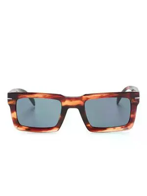 DB EYEWEAR BY DAVID BECKHAM Horn-effect Rectangle Sunglasses - Brown