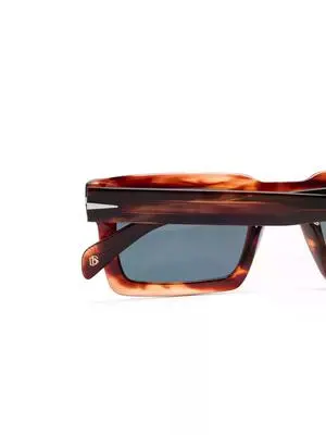 DB EYEWEAR BY DAVID BECKHAM Horn-effect Rectangle Sunglasses