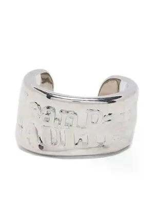 Jean Paul Gaultier Engraved Logo Cuff - Silver