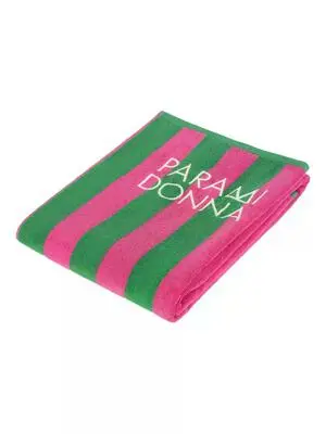 PARAMIDONNA Striped Beach Towel - Green