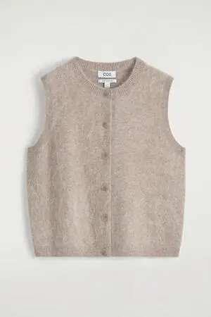 Cos Brushed Cashmere Vest - Beige