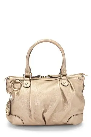 Gucci Metallic Leather Zip Sukey Handbag