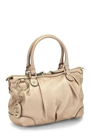 Gucci Metallic Leather Zip Sukey Handbag