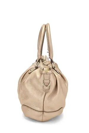 Gucci Metallic Leather Zip Sukey Handbag
