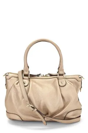 Gucci Metallic Leather Zip Sukey Handbag