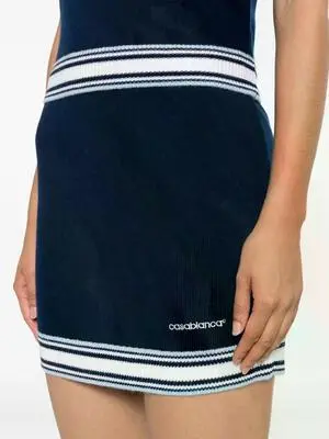 Casablanca Striped Tennis Skirt - Blue