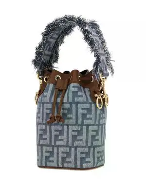 Fendi Mini Mon Tresor Ff Logo Bucket Bag - Blue