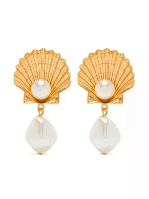 JENNIFER BEHR Shell-design Pearl Earrings - Gold