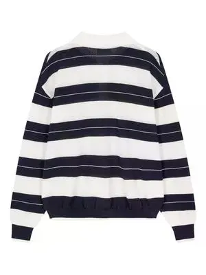 STUDIO TOMBOY Striped Long-sleeve Polo Shirt - Blue