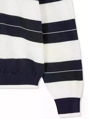 STUDIO TOMBOY Striped Long-sleeve Polo Shirt - Blue