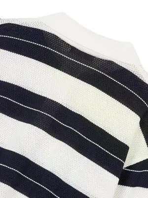 STUDIO TOMBOY Striped Long-sleeve Polo Shirt - Blue