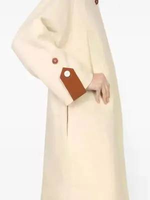 ALYSI Button-cuff Wool-blend Coat - Neutrals