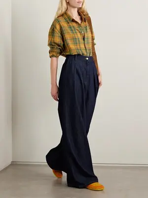 THE ELDER STATESMAN Checked Cashmere And Wool-blend Shirt