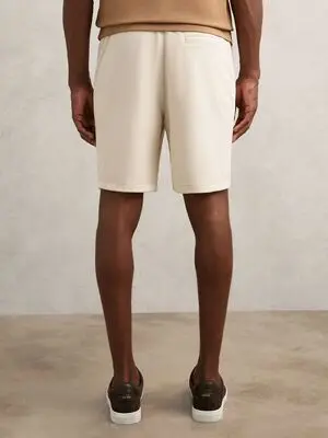 REISS Barber Textured Drawstring Shorts - Stone