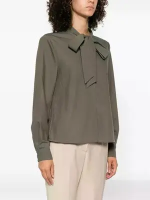 SELF-PORTRAIT Bow-neck Long-sleeve Blouse