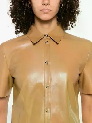 Nanushka Clare Short-sleeve Shirt - Neutrals