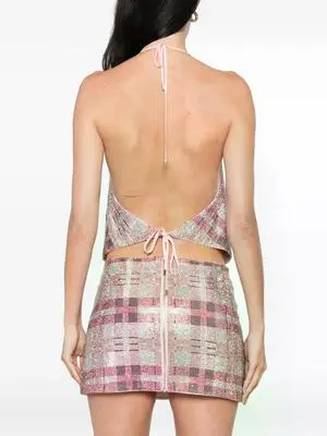 SELF-PORTRAIT Crystal-embellished Halter Top