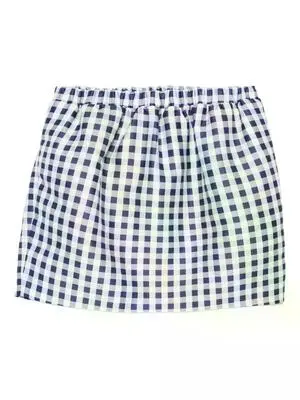 SELF-PORTRAIT Gingham Pleated Skirt