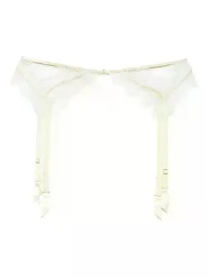 Kiki De Montparnasse Lace Inset Garter Belt - Yellow