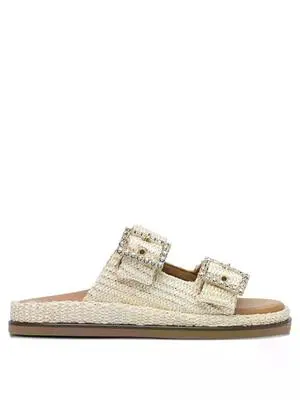ALIBI Greta Double-buckle Sandals - Neutrals