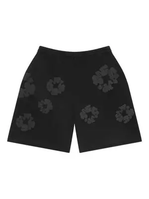 DENIM TEARS Mono Wreath Shorts - Black