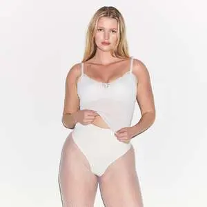 SKIMS Cotton Shapewear High Waisted Thong - Marble