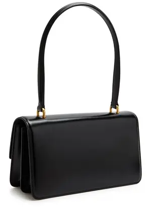 Valentino Garavani Vain Vlogo Leather Shoulder Bag - Black