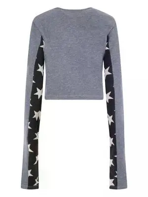 REWARD IF FOUND Cotton Star Print T-shirt - Grey