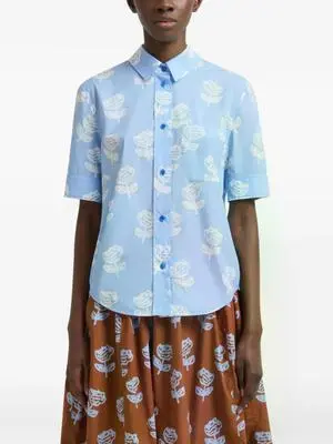 Marni Sprayed Rose Shirt - Blue