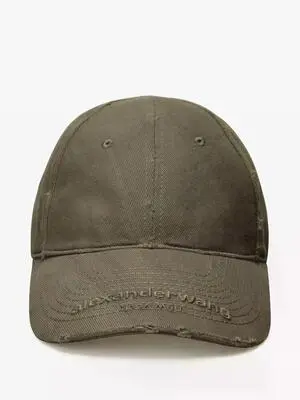 Alexander Wang Logo-embroidered Distressed Baseball Cap - Grey