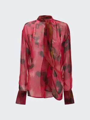 Victoria Beckham Drape Detail Blouse - Red