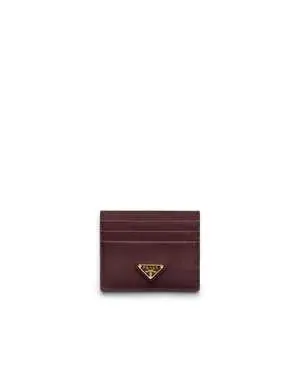 Prada Saffiano Leather Card Holder Red