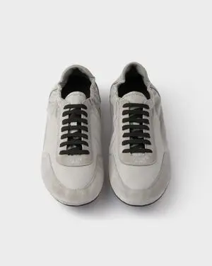 Prada Re-nylon And Suede Elasticized Sneakers