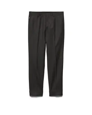 Prada Slim Fit Wool Trousers With Zipper Pocket