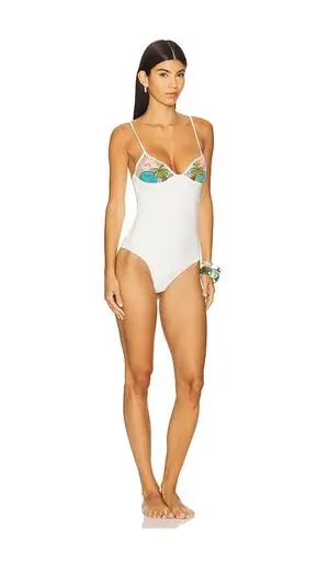 OCEANUS Seashell Crochet One Piece Swimsuit