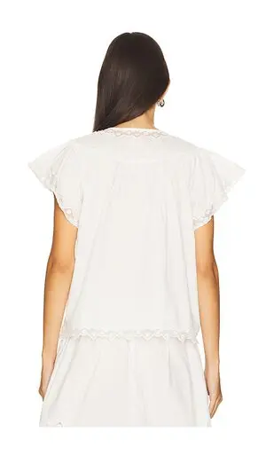 Ulla Johnson Effie Flutter Sleeve Top - Pristine